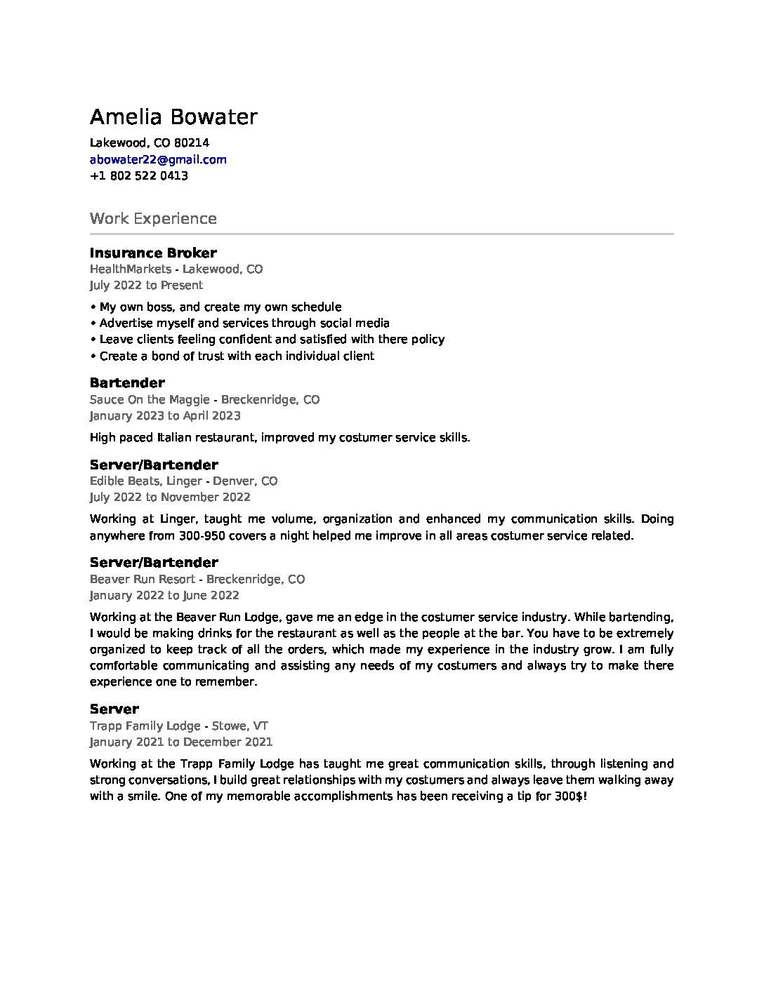 Amelia B. | Ace Models