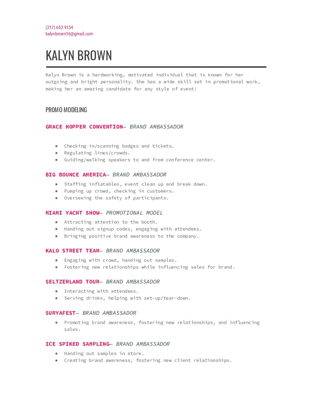 Kalyn B. | Ace Models