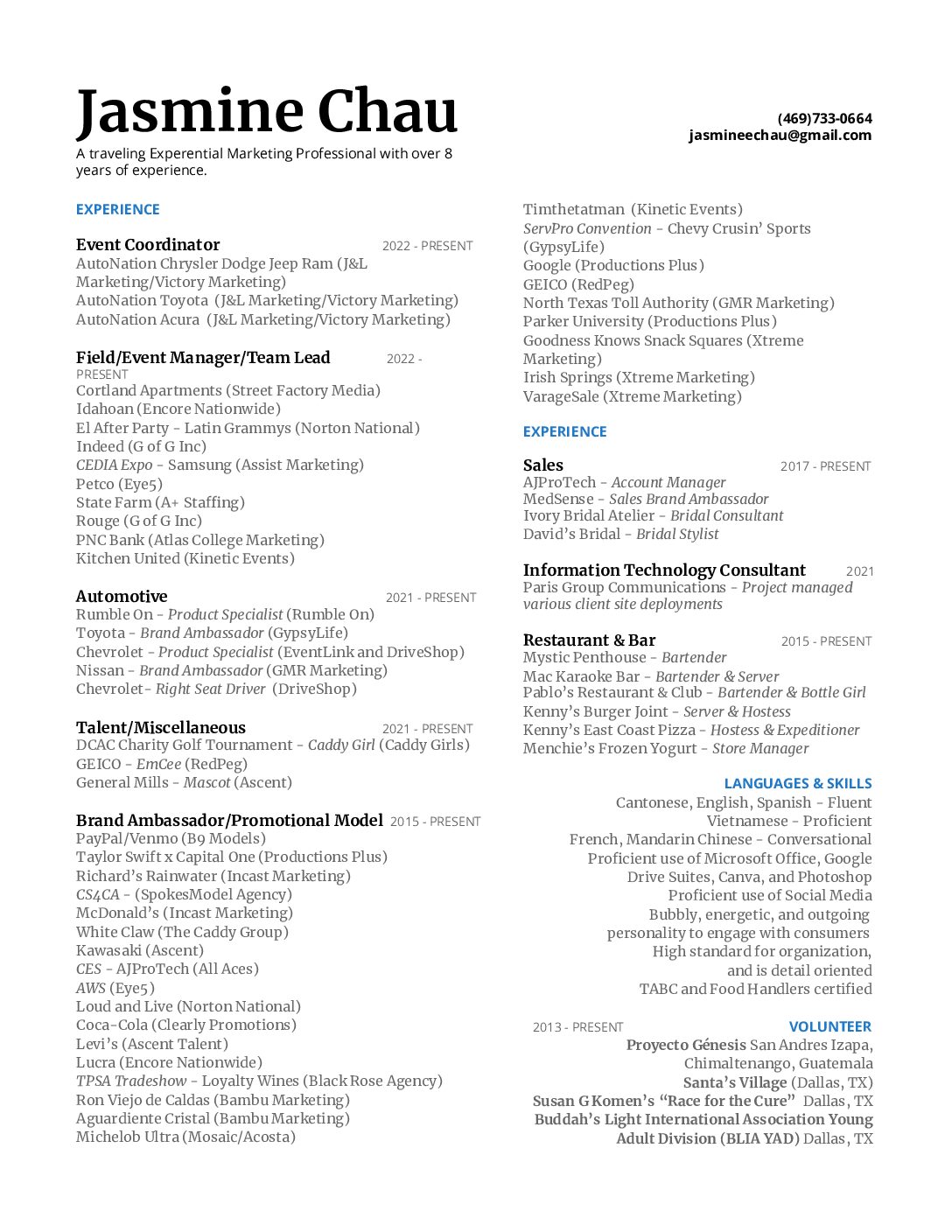 Jasmine C. | Ace Models